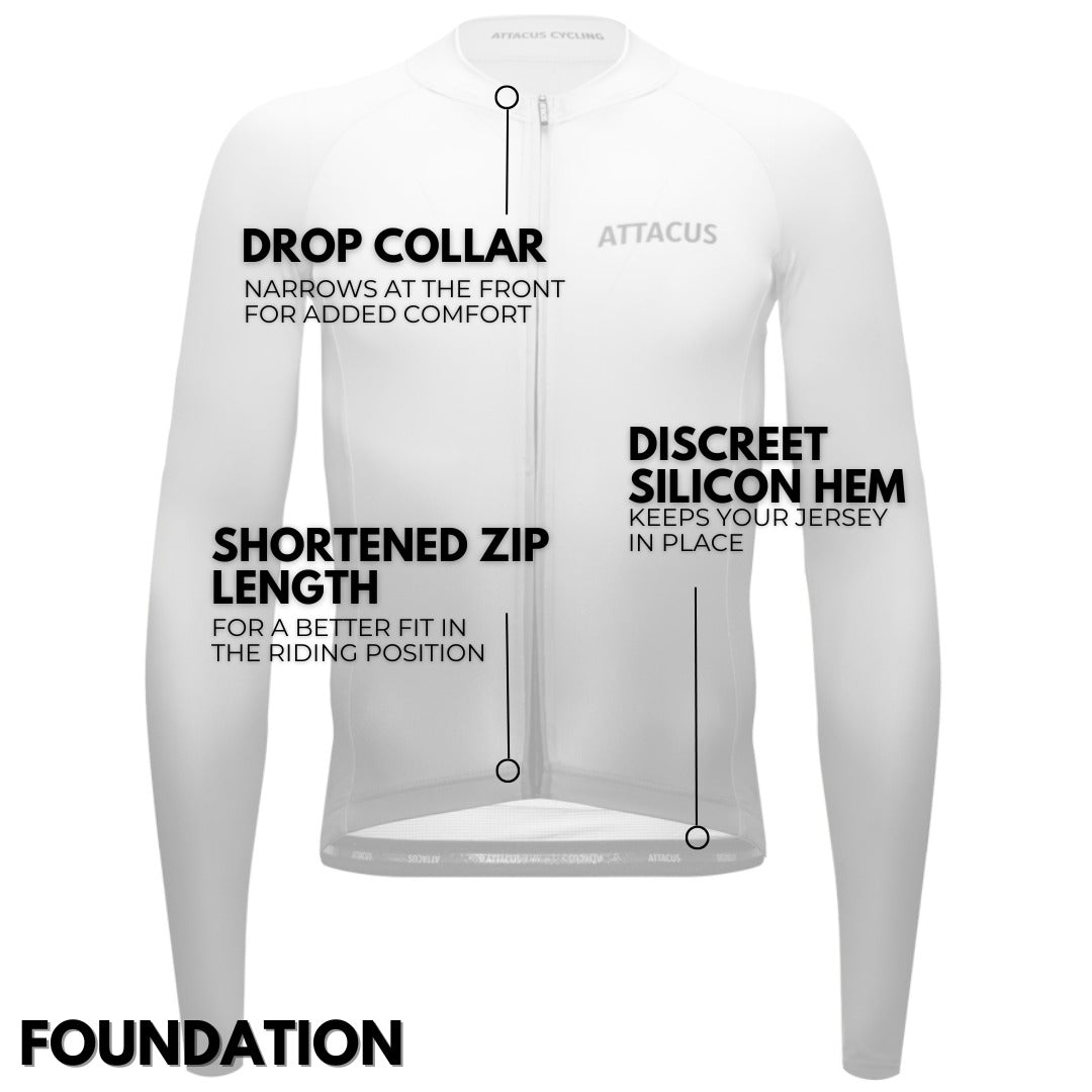Men's Grey Dissolve Long Sleeve Foundation Jersey – Attacus Cycling